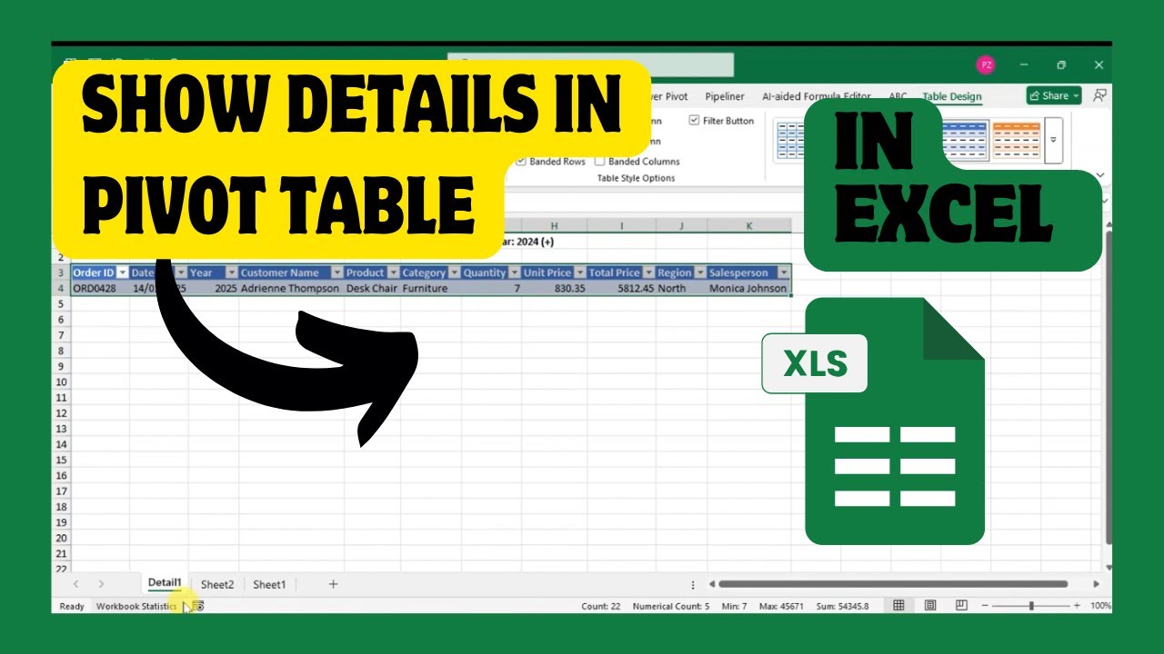 How To Show Details In Pivot Table - YouTube