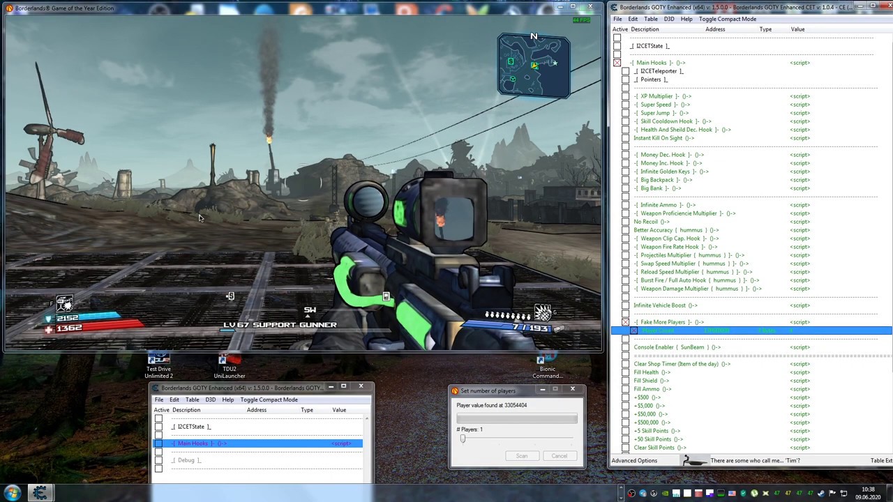 DifficultyChanger and Cheat Engine table tests - YouTube
