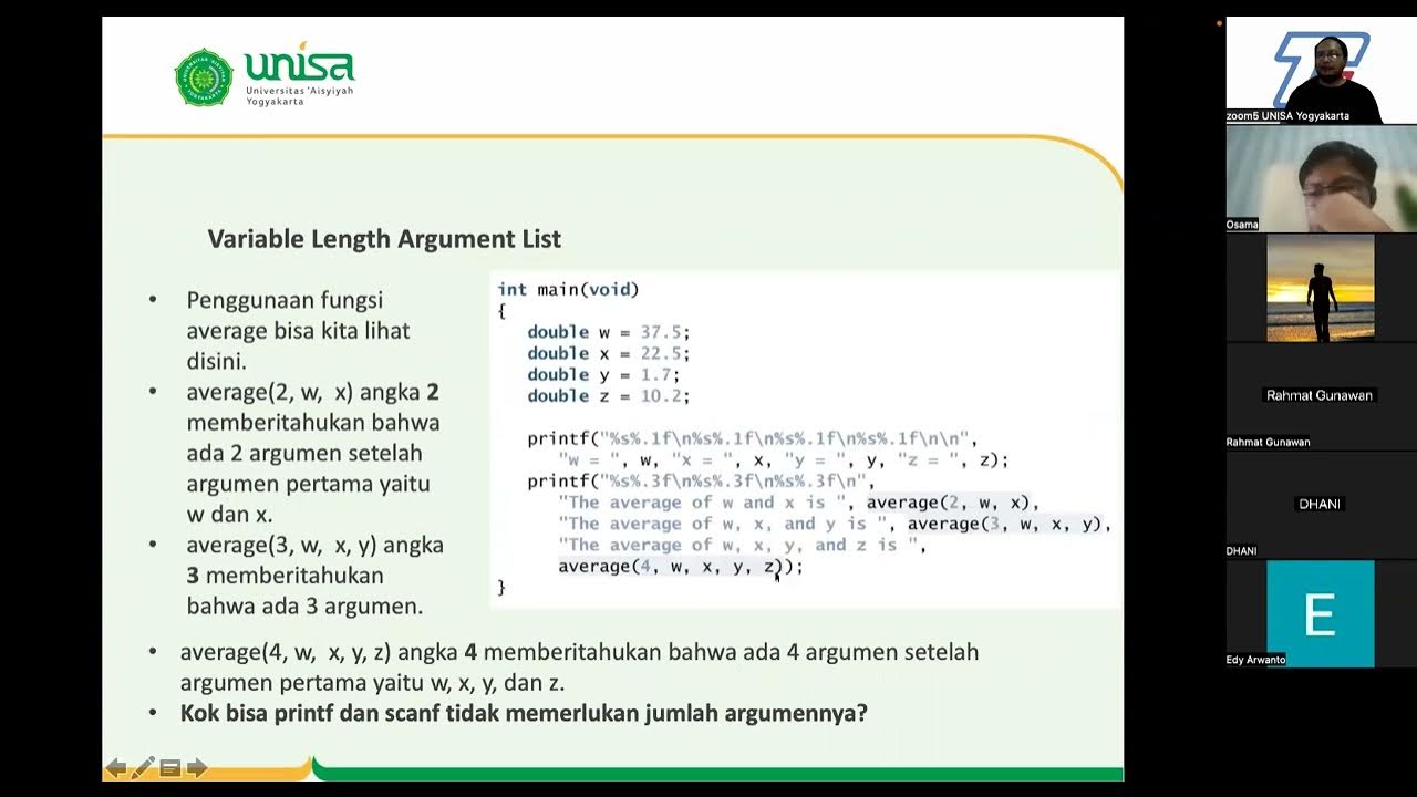 Dasar Pemrograman: Formatted I/O, Variabel argumen, command line, Go To - YouTube