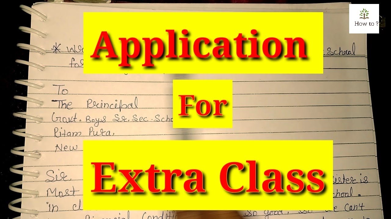 Application for extra class in English | write application for extra ...