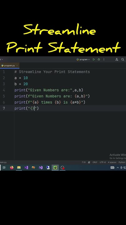 Streamlined Print Statements Python Pythonprogramming Pythontutorial Youtube