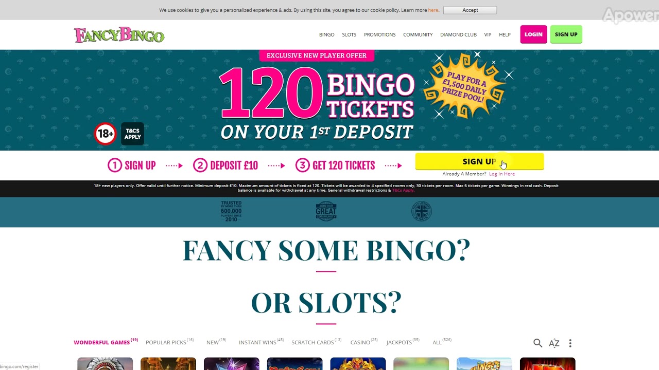 BingoSites.bet Fancy Bingo - Welcome Bonus Walk-through - YouTube