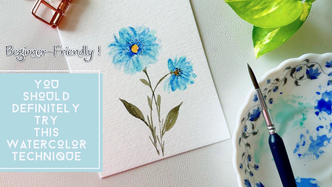Watercolor Flower Painting Tutorial : Paint Blue Blooms in Minutes ...