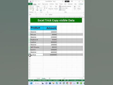 Excel Trick Copy Visible Data. #interviewtips #exceltricks - YouTube