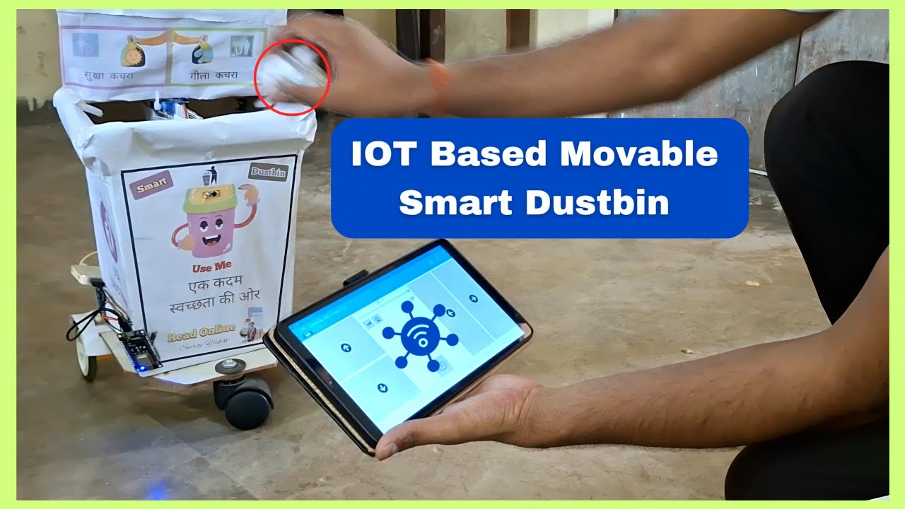 New Iot based movable smart dustbin electronics project - YouTube