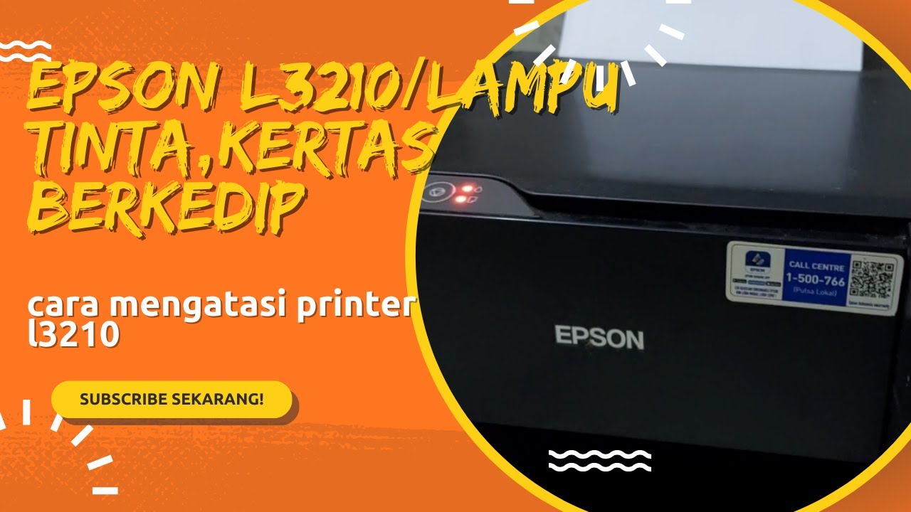 printer Epson L3210/lampu kontrol kertas dan tinta berkedip - YouTube