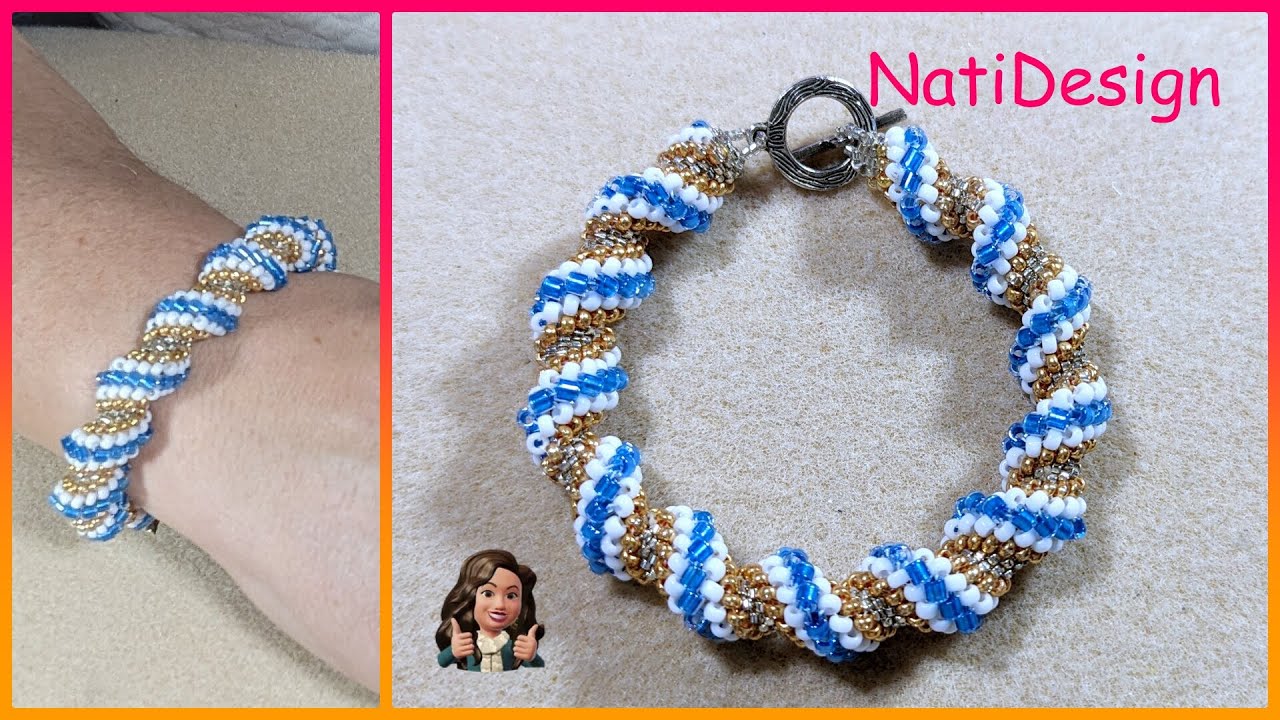 PULSERA ESPIRAL CELLINI EN ROCALLAS MIYUKI DELICA- Tutorial😍- CELLINI SPIRAL BRACELET - Tutorial ...
