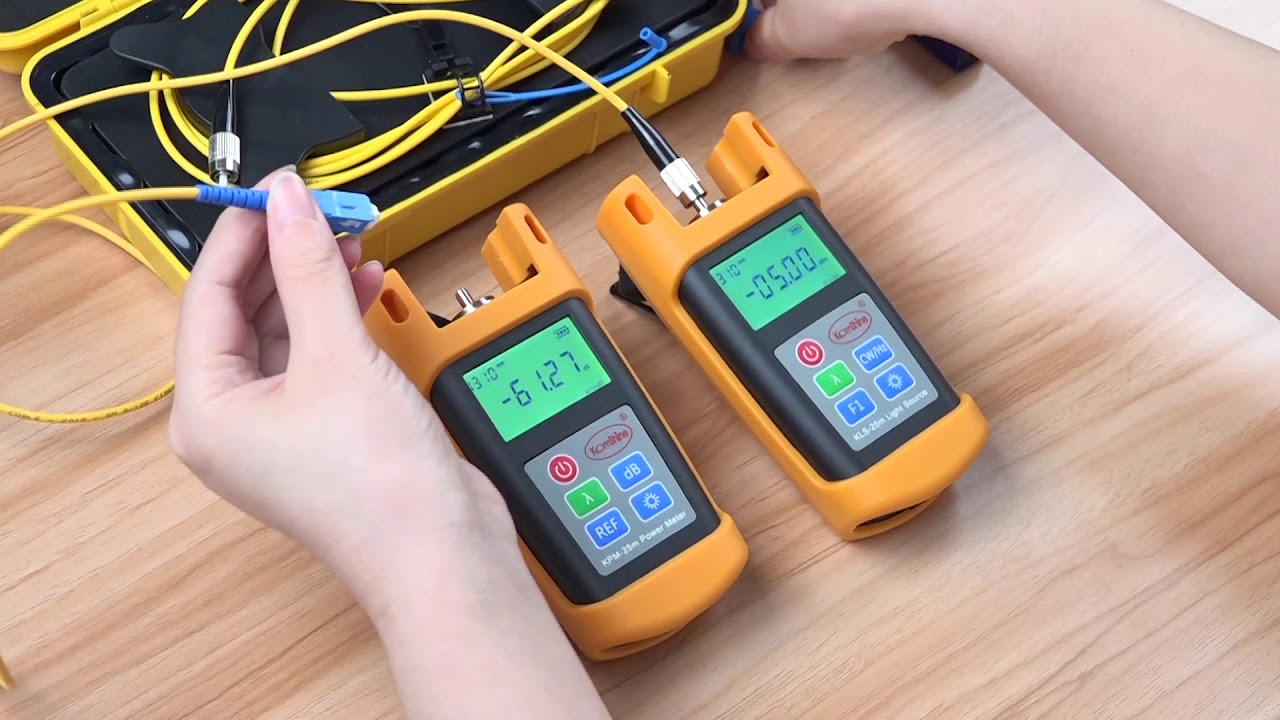 Operation of fiber optical power meter kpm 25m - YouTube