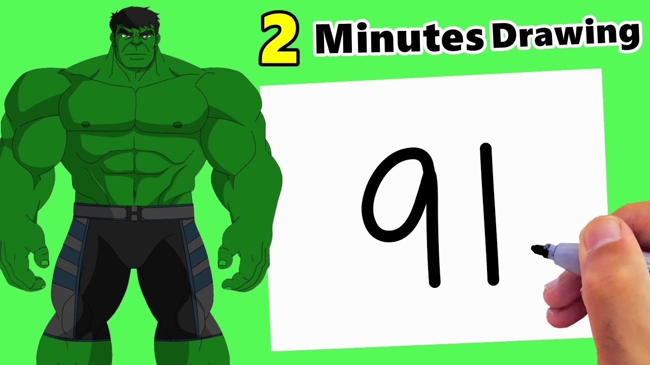 Hulk Drawing With Numbers 91 Step by step Easy in Just 2 Minutes - YouTube
