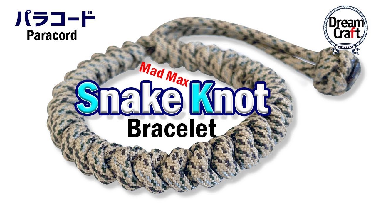 Paracord - Make a Mad Max Snake Knot Bracelet Tutorial(Mad Max タイプつゆ編み ...