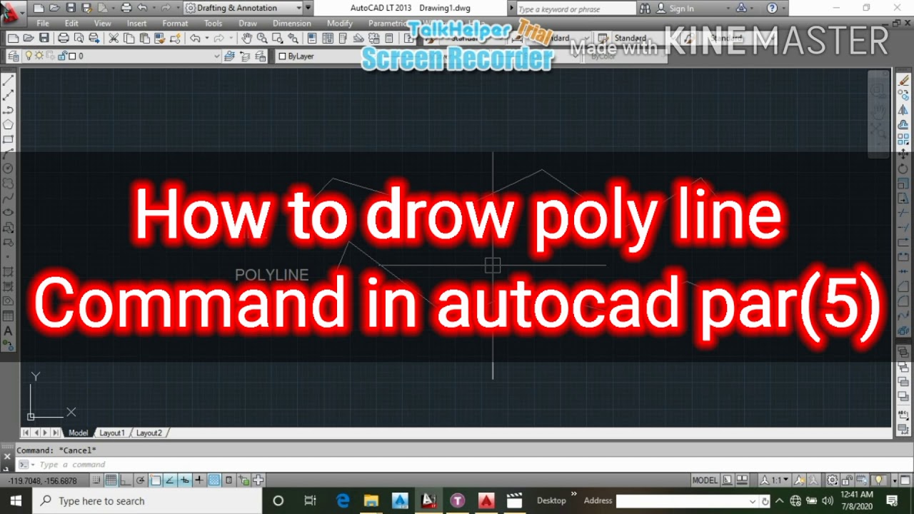 How to drow poly line in autocad Part (5) - YouTube