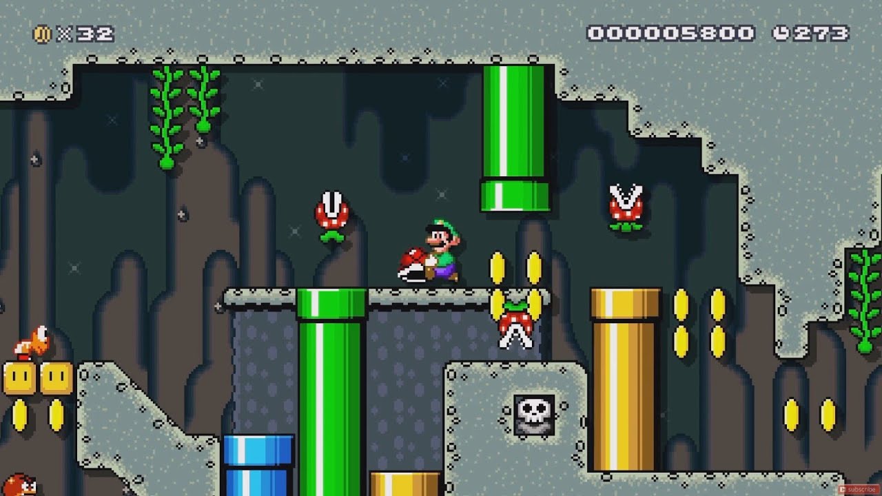 SMM2 | (Smw3) Piranha Cave #302 - YouTube