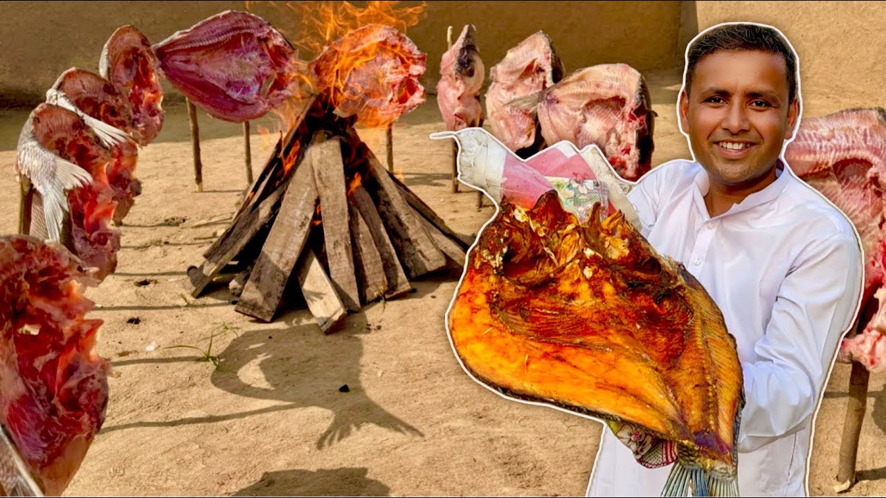 Amazing Iraqi Style Grilled Fish Around Charcoal and wood Fire | Iraqi ...