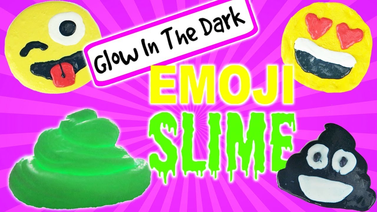 Glow In The Dark DIY Emoji Face Slime | Fluffy Slime Tutorial | Kids ...