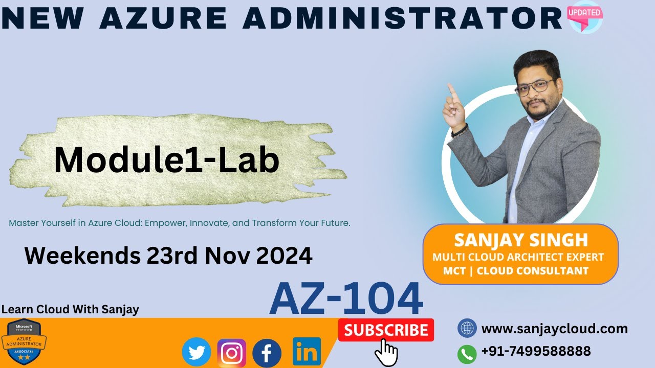Azure Administrator (Az-104)-Module1-Lab - YouTube