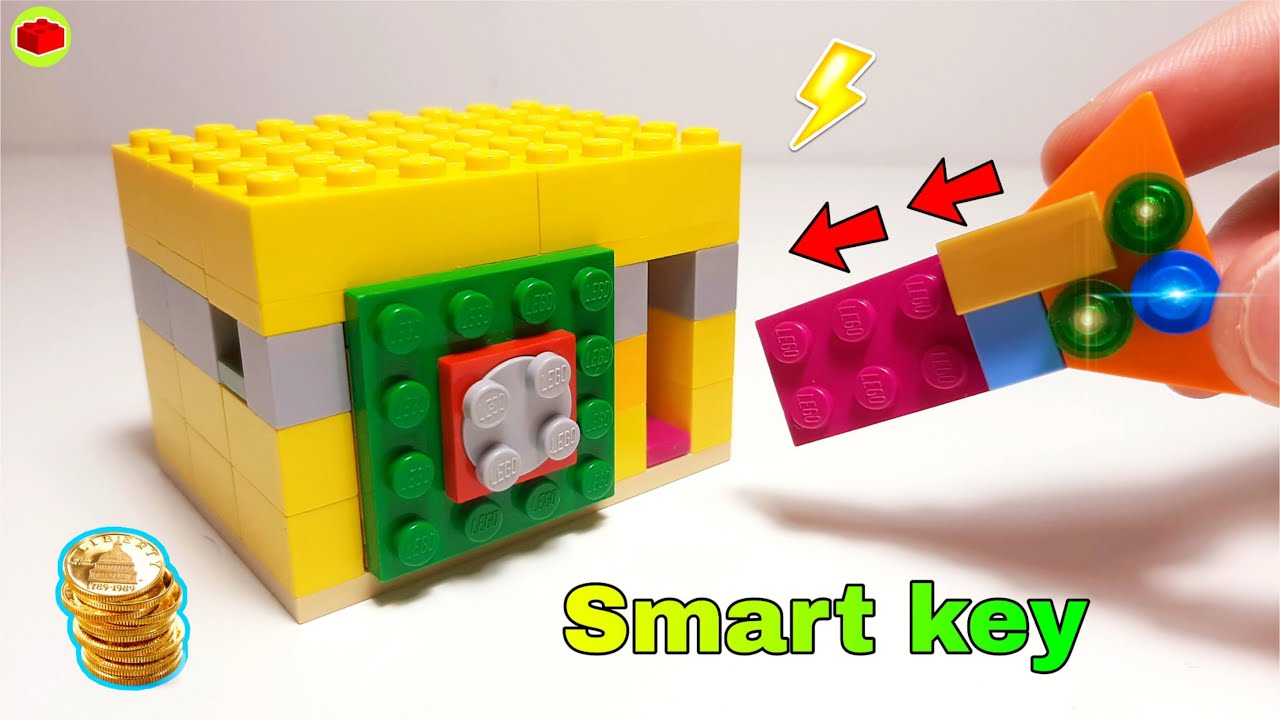 Build LEGO Safe with a Smart Key and with a secret button (No Technic ...