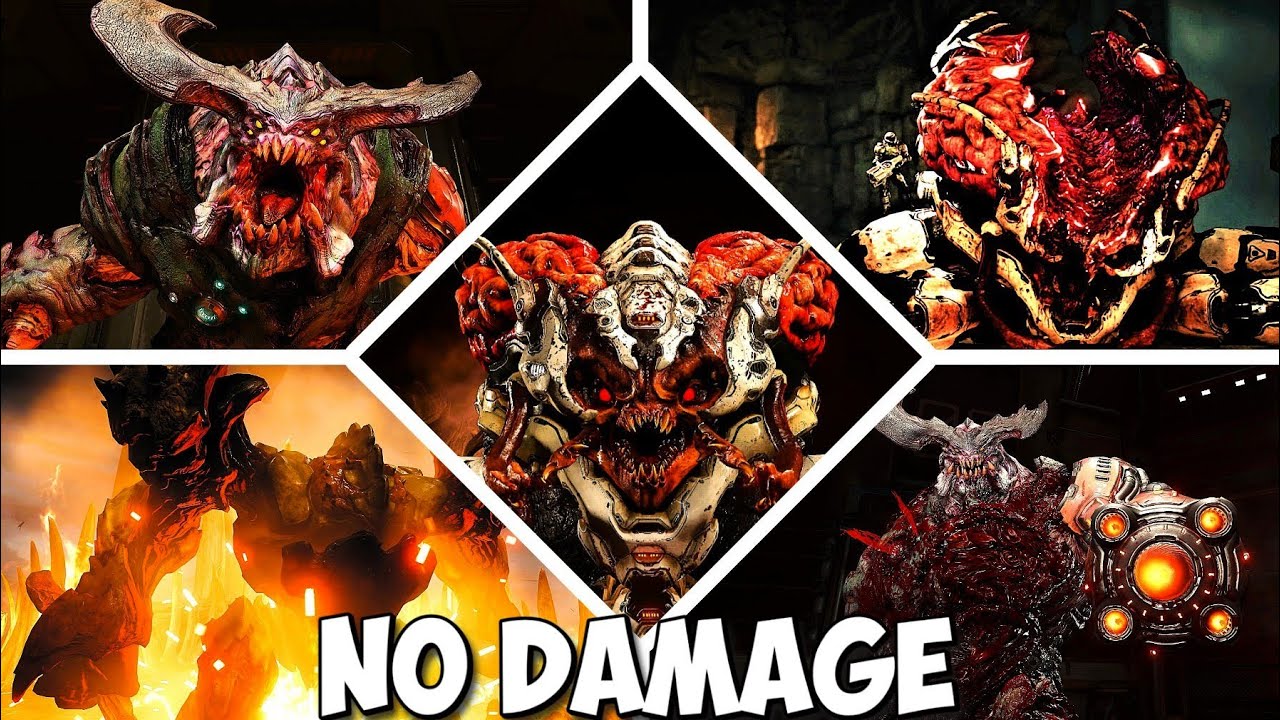 DOOM (2016) : ALL BOSSES [ NO DAMAGE, Nightmare, 4K60ᶠᵖˢ UHD ] - YouTube