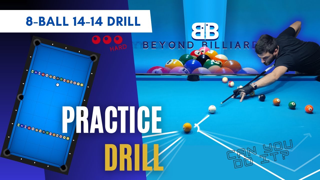 8 Ball drill - Double Line 14-14 Hard Level Pool Billiard & Practice ...