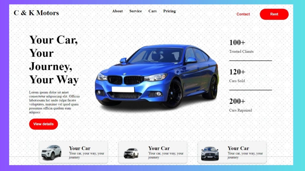 Car Website Template Design Using Html Css And Javascript Animated 6327