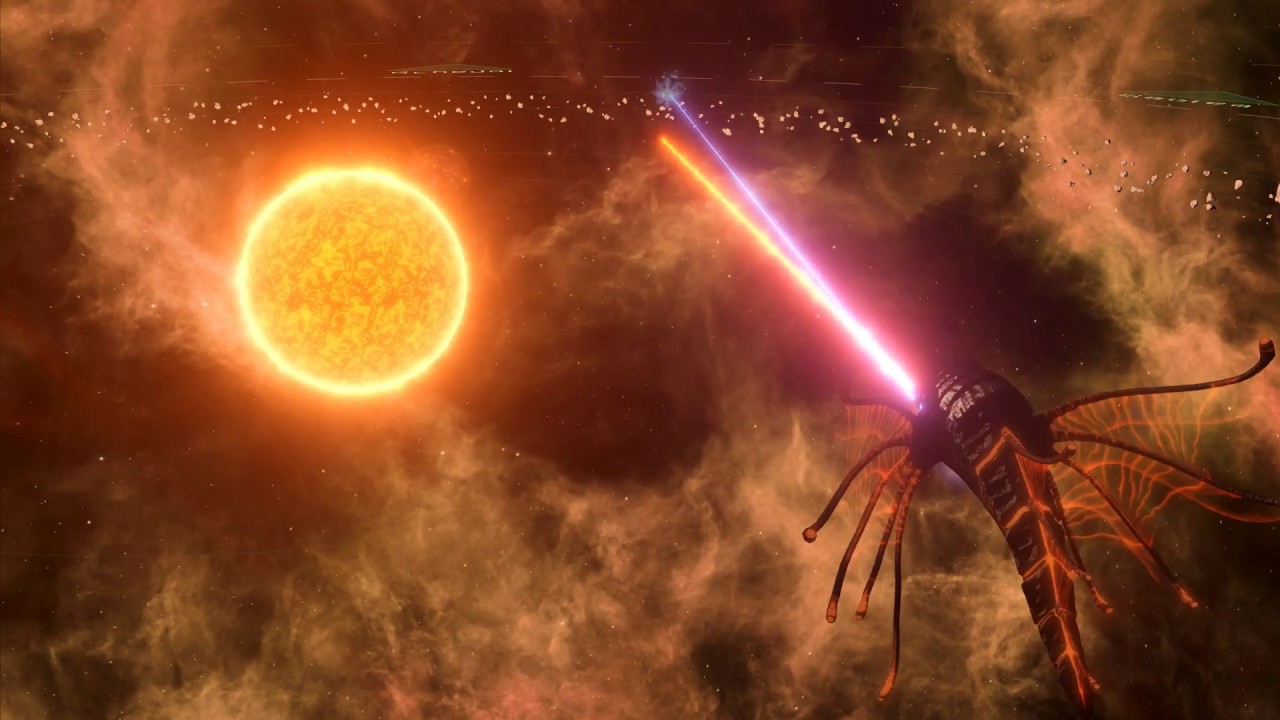 Stellaris: Leviathans, Ether Dragon fights the Spectral Wraith - YouTube