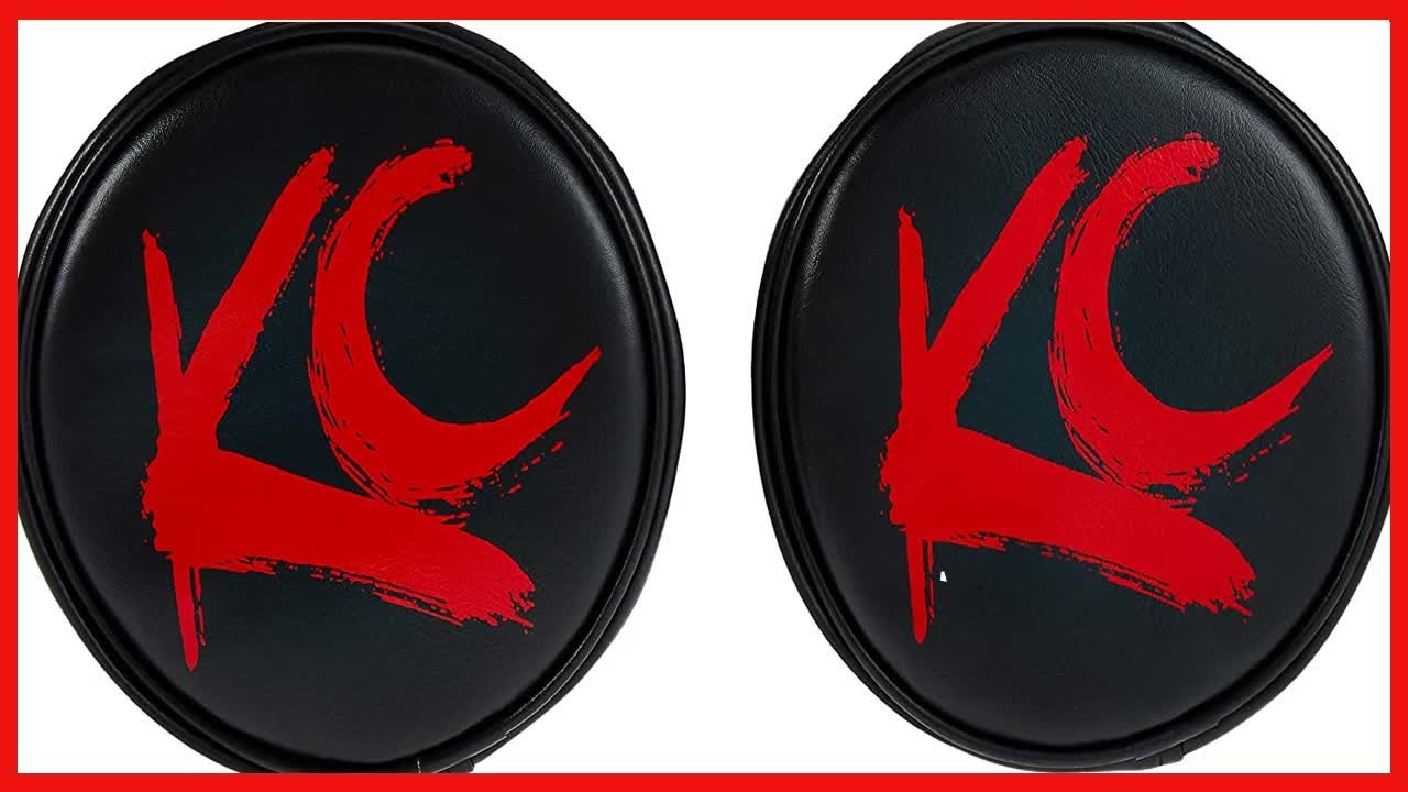 KC HiLiTES 5110 6" Round Black Vinyl Light Cover w/ Red KC Logo - Set ...