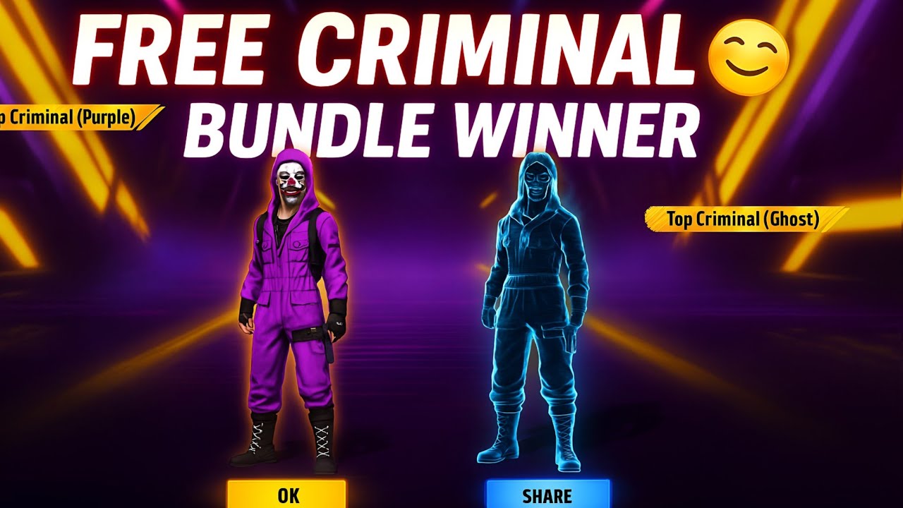 FREE CRIMINAL BUNDLE FREE FIRE | FREE FIRE NEW EVENT - YouTube