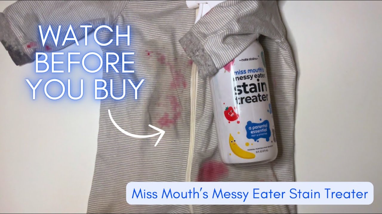 Demonstration of Miss Mouth's Messy Eater Stain Treater - YouTube