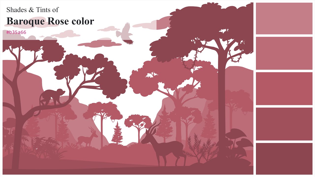 Shades & Tints of Baroque Rose color #b35a66 A Warm Red color #9f505a ...