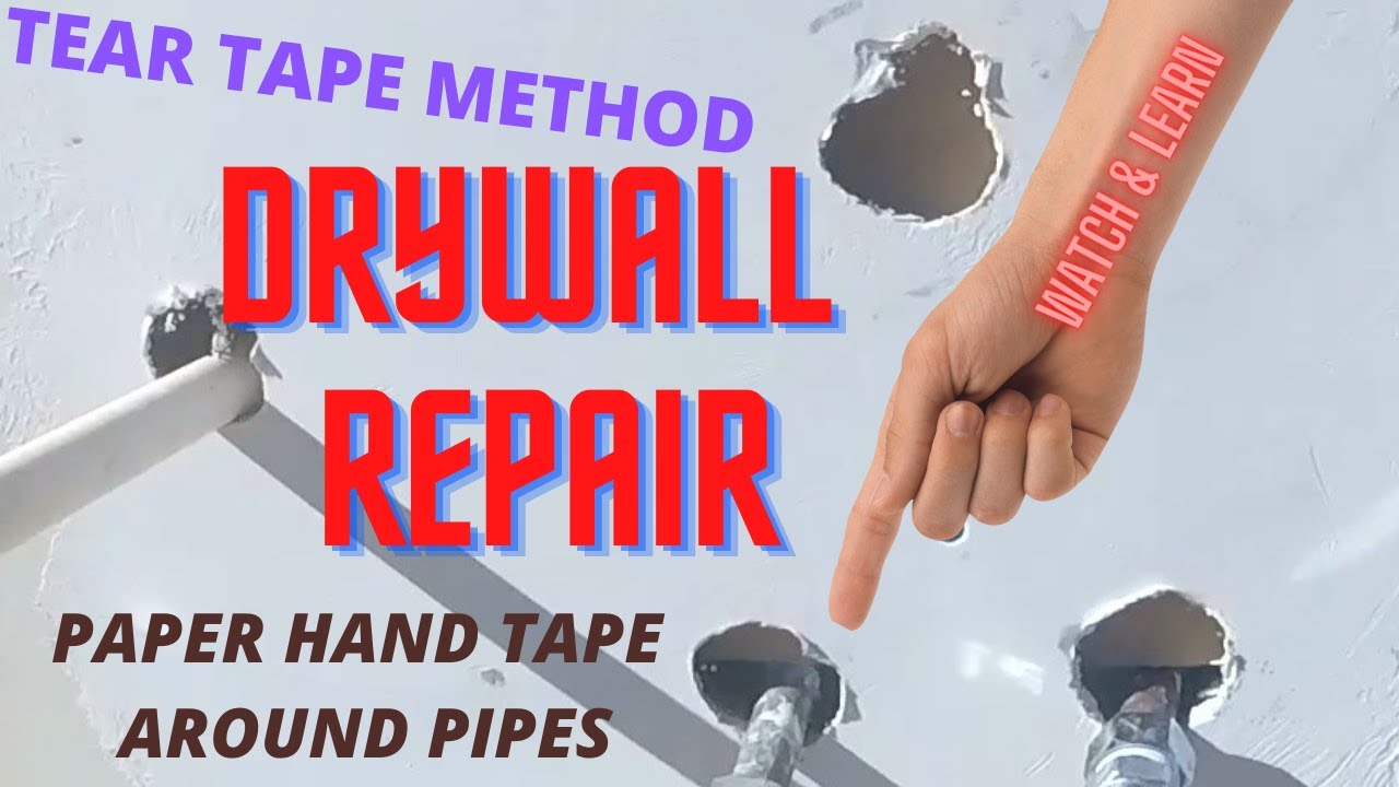 demonstrate paper drywall hand taping technique tear joint tape method ...