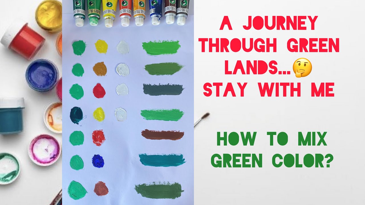 A journey through green lands | How to mix green color? | asmr sounds ...