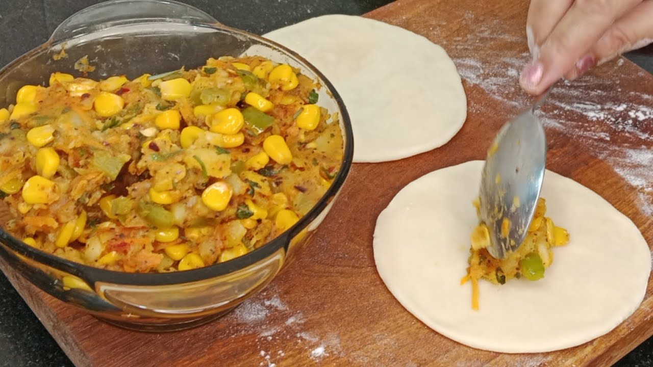 Stuffed Aloo Corn Poori | No Onion No Garlic Stuffed Puri Recipe - YouTube