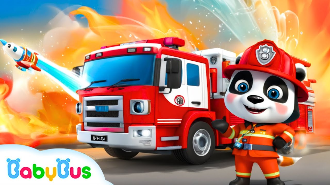 Baby Panda fire truck | Firefighter truck Rescue Team Panda | panda ...