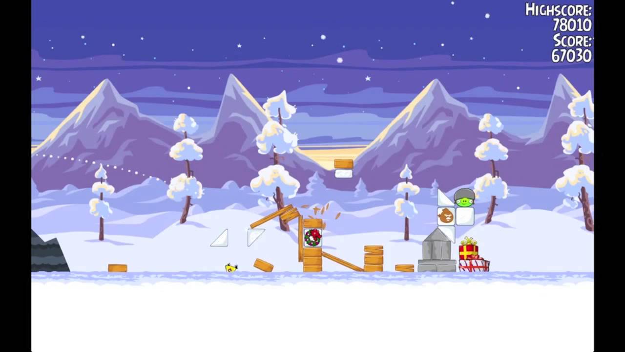 Angry birds seasons wreck the halls level 9 three stars - YouTube