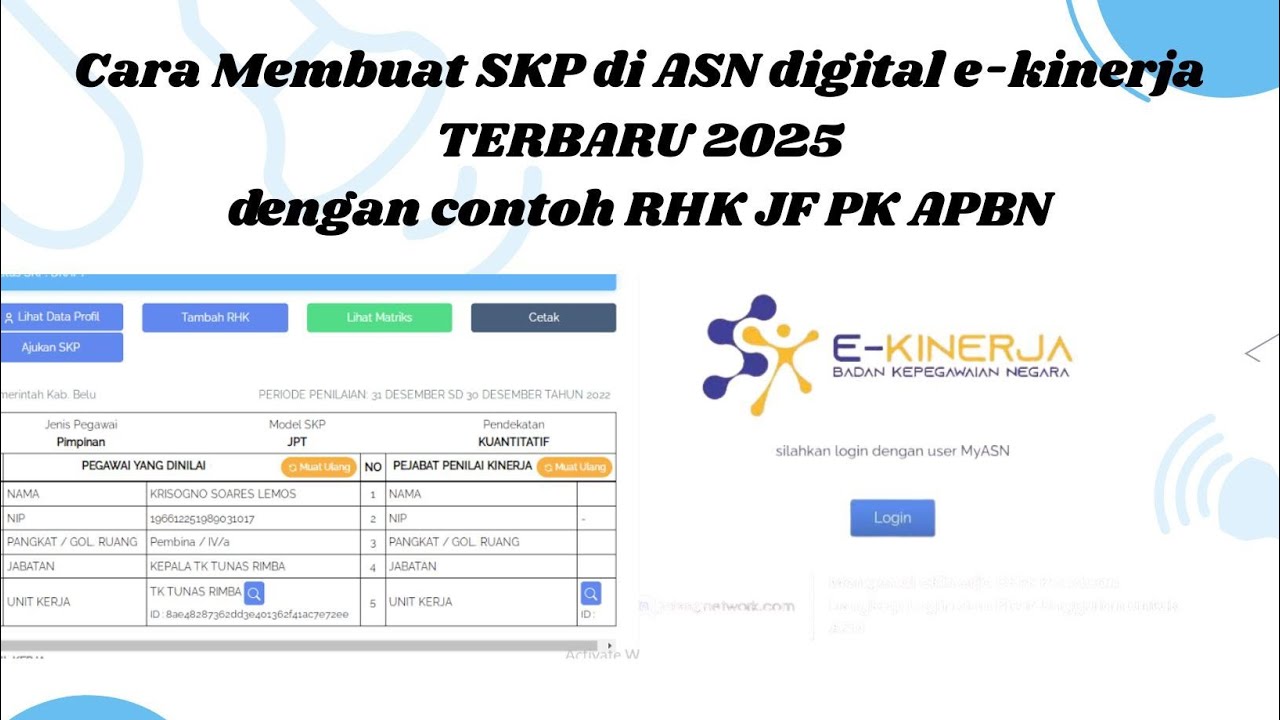 🔴 Terbaru Cara Membuat SKP Tahun 2025 Pada APlikasi E Kinerja dengan ...