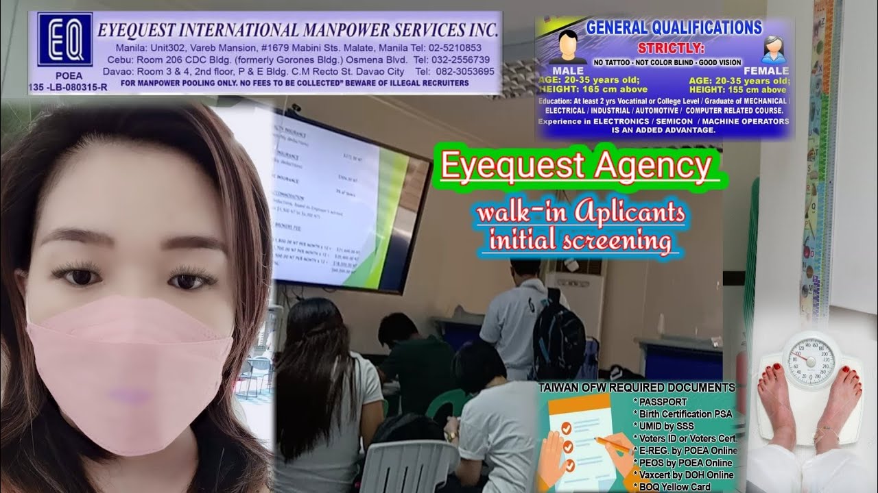 How to apply EYEQUEST AGENCY walk -in aplicants #factoryworkerintaiwan #jobseekers #jobs #2023 ...