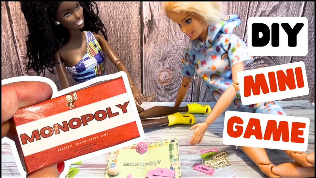 DIY MINIATURE MONOPOLY BOARD GAME for BARBIE DOLLS | Mini Doll Craft ...