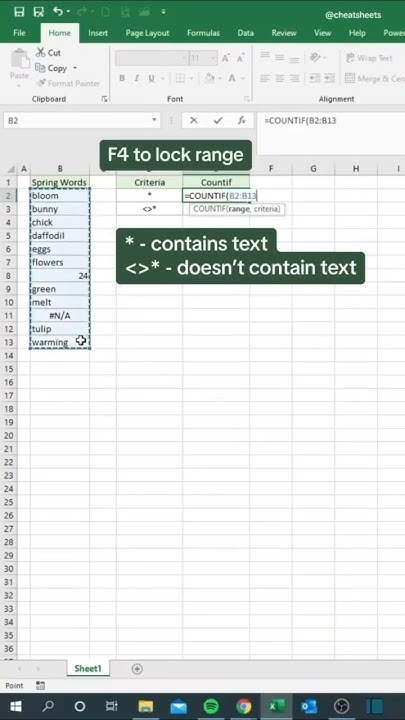 Countif Cells Contain Text Or Not Contain Text Excel Exceltutorial Exceltips Exceltricks 5854