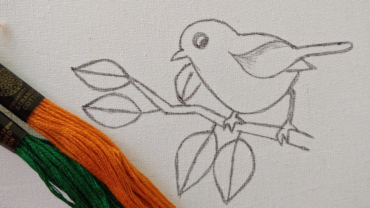 Simple Bird Embroidery Tutorial For Beginners #easyhandembroidery - YouTube
