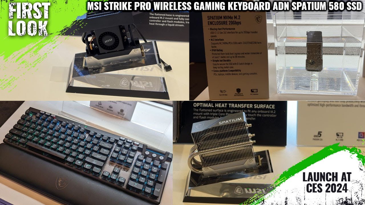 MSI STRIKE PRO WIRELESS Gaming Keyboard And Spatium M580 Liquid Frozr M.2 SSD Launched At CES ...