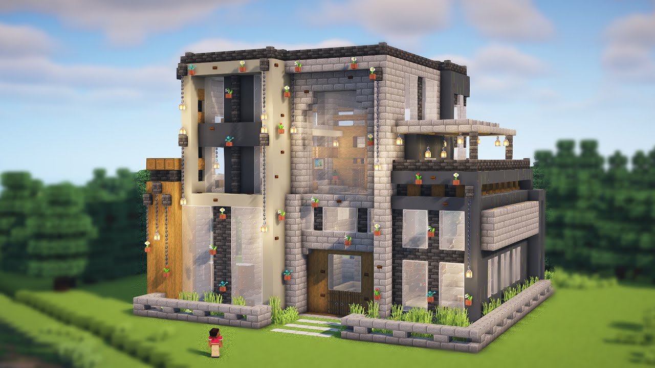 Minecraft Large Modern Mansion: A Step-by-Step Guide - YouTube