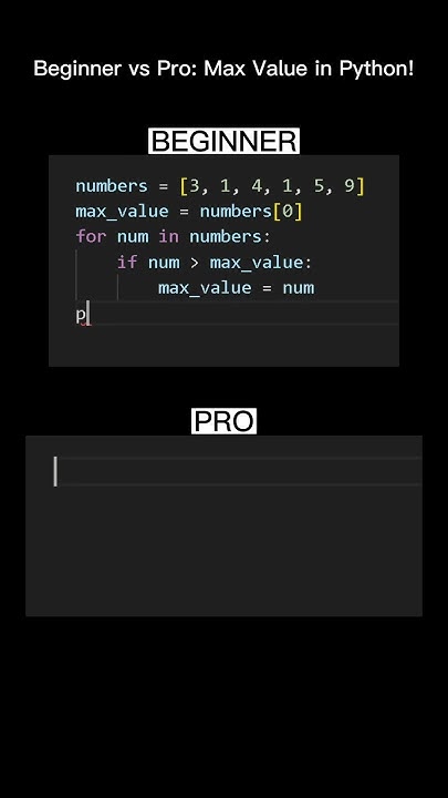 Beginner😅 Vs Pro😎 Find The Max Value In Python Programming Coding Shorts Trending Python