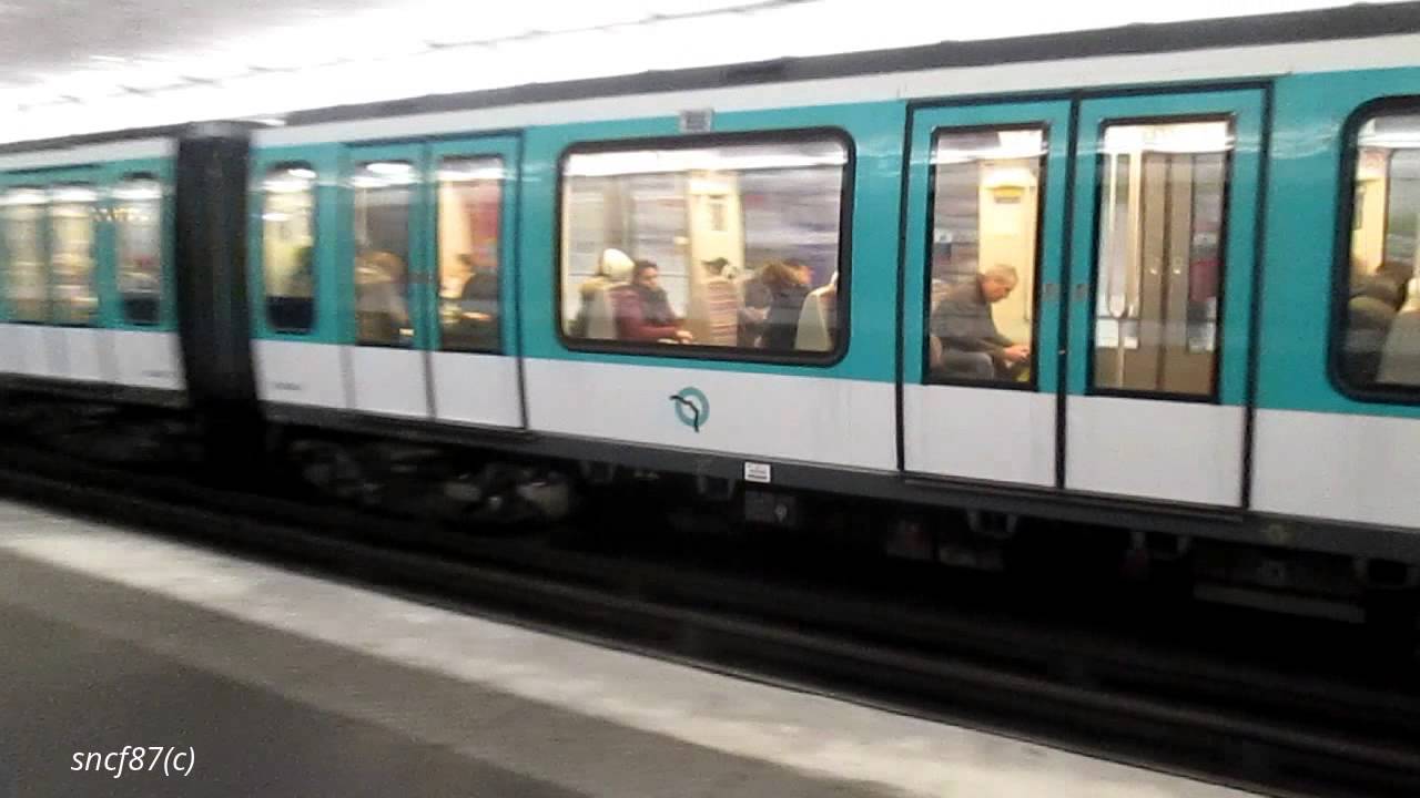 RATP Métro MF01 sur ligne 5 à Campo-Formio - YouTube