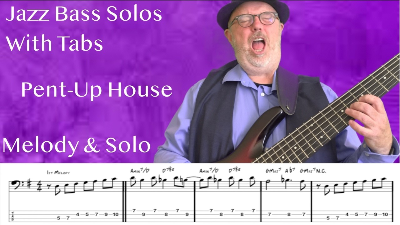 Jazz Bass Solos With Tabs: Melody & Improvisation Tutorial On Pent-Up ...