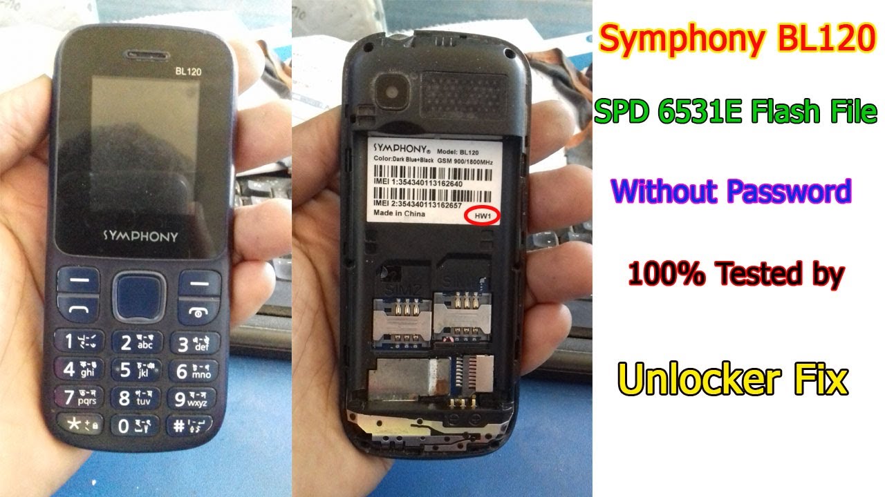 Symphony BL120 SPD 6531E Flash File Without Password by Unlocker Fix ...