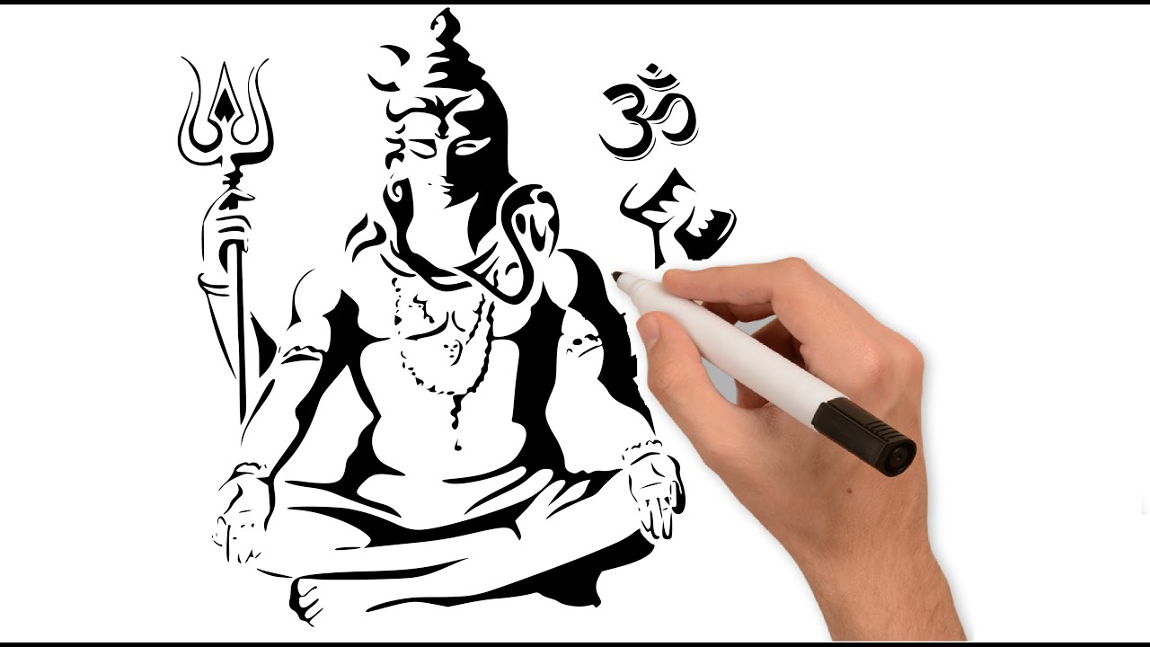 How to draw Shadow shiv drawing | Lord Shiva drawing | mahashivratri ...