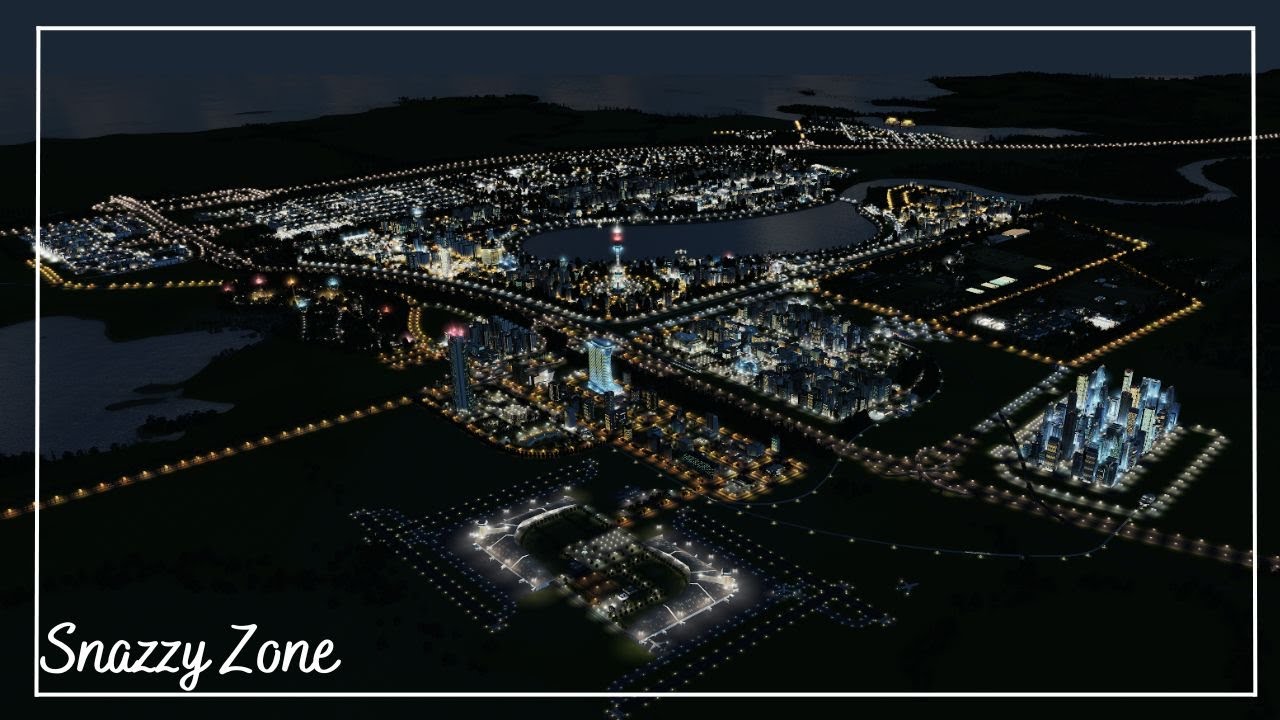 Best Cinematic Night View of Our Dream City! - Cities Skylines - YouTube