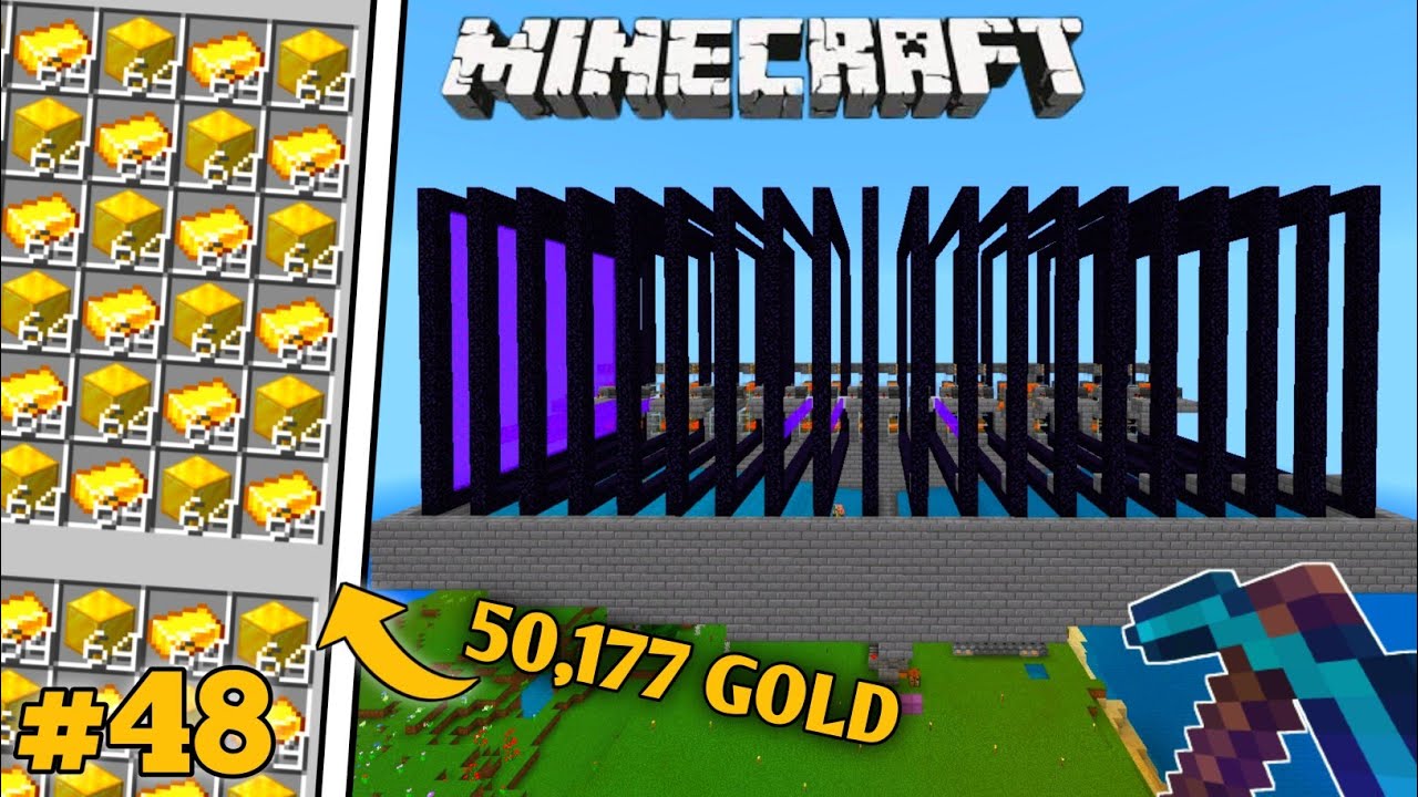 I BUILD BIGGEST GOLD FARM IN MINECRAFT PE | MINECRAFT GAMEPLAY #48 ...