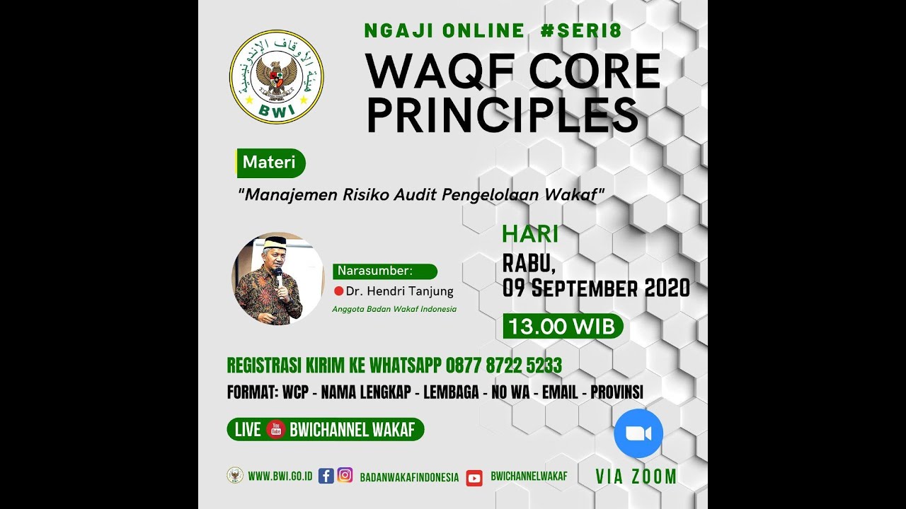 Ngaji Waqf Core Principles Seri 8 - Manajemen Risiko Audit Pengelolaan ...