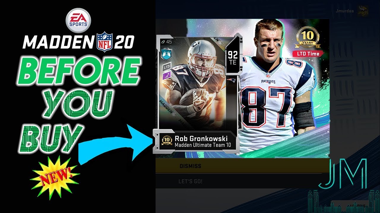 Before You Buy; Rob Gronkowski Madden 20 - YouTube