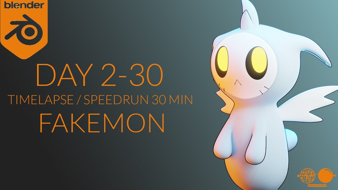 Timelapse/Speedrun Day 2 : Fakemon (blender 2.9 modeling) - YouTube